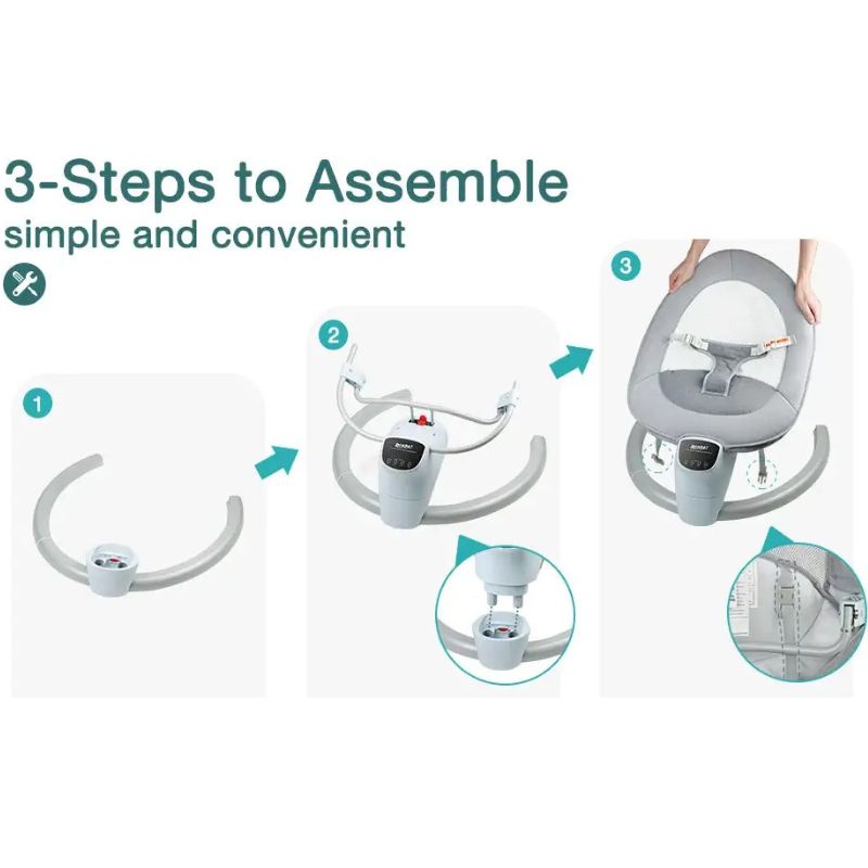 Smart Baby Swing Cradle Rocker/ Bouncer Seat with Dinning Table-Grey ...