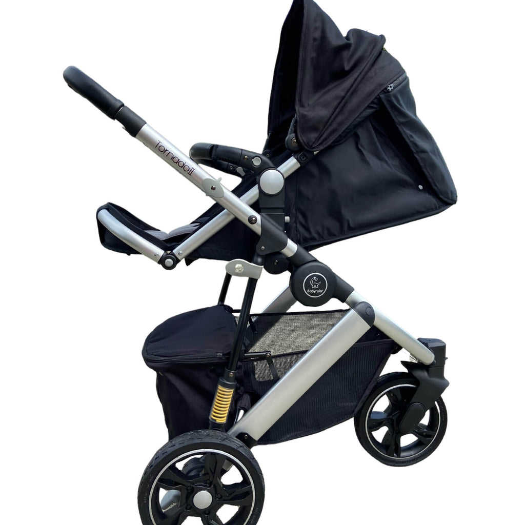 Three Wheels High Landscape Baby Stroller Baby Prams -Black – Hi Market