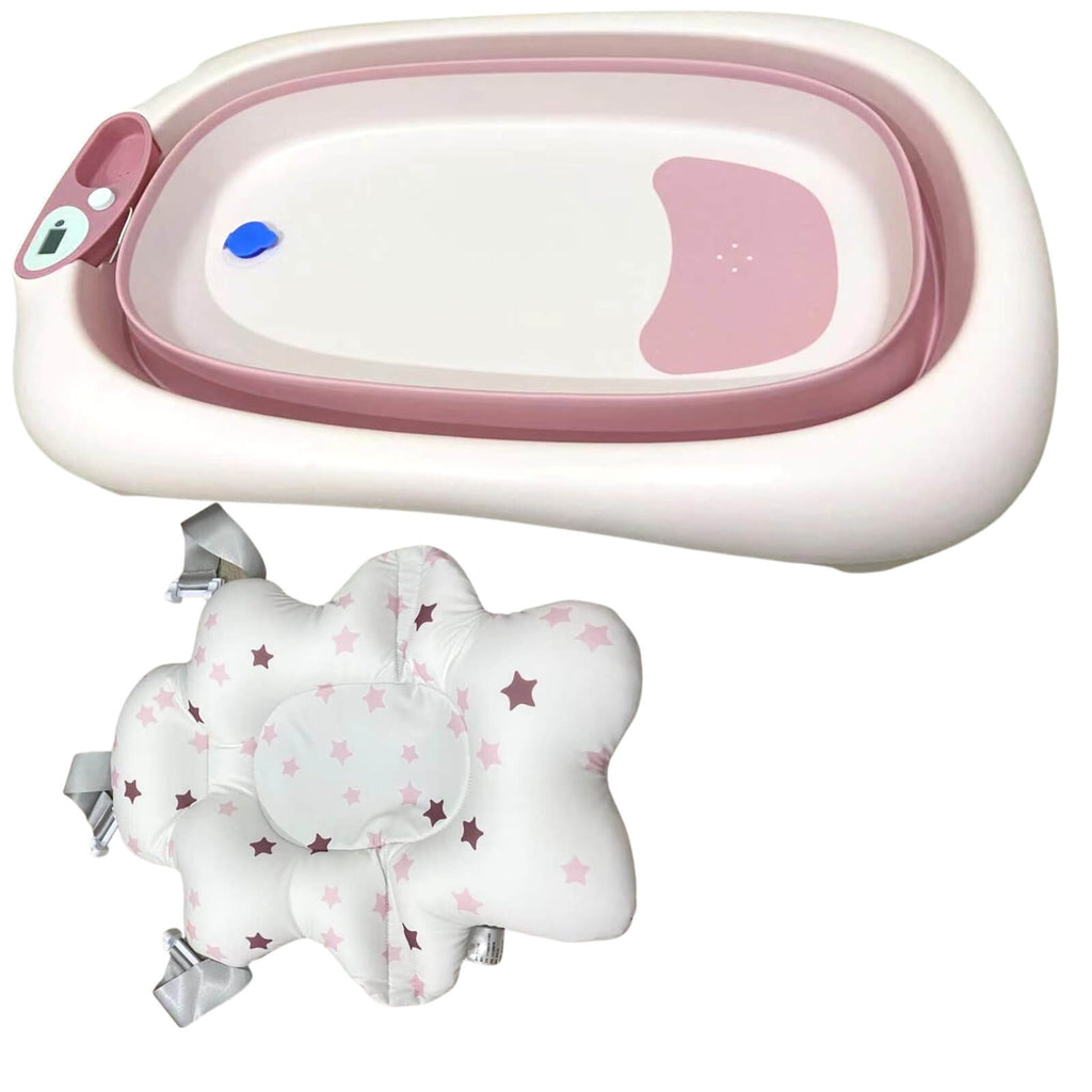 Foldable Baby Bath Tub & Bath Seat-Pink – Hi Market